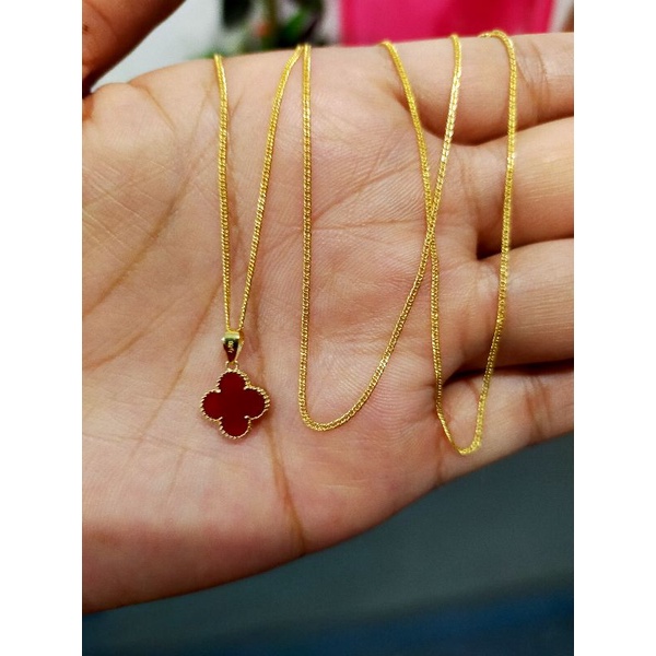 COD 18K VCA RED IN JAPAN STYLE CHAIN 18INCH PAWNABLE | Shopee Philippines
