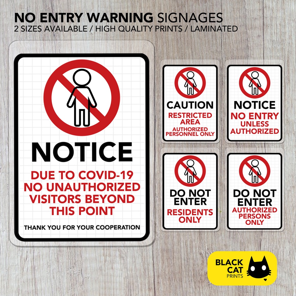 No Entry Restricted Area Sign | Laminated Signage | Sign Board | Shopee ...