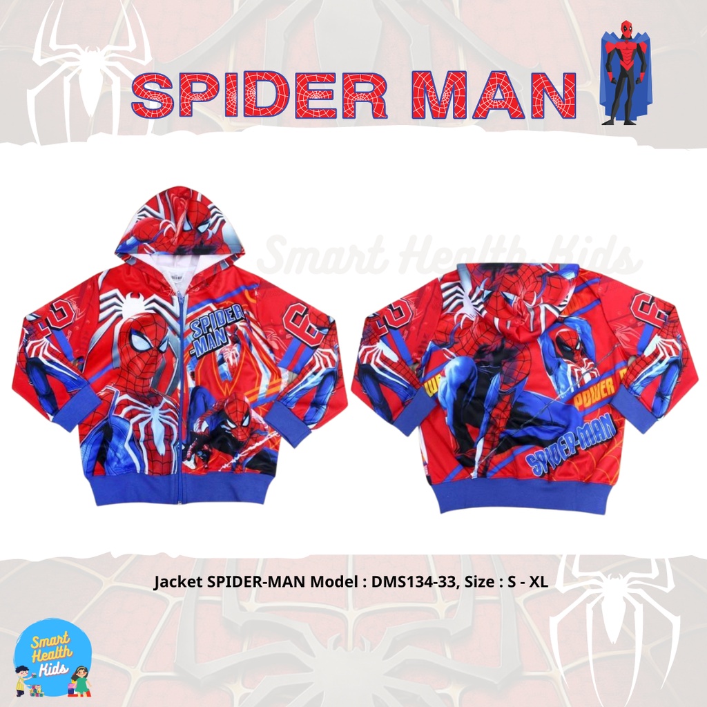 Marvel Sweater Jacket Hoodie Spider-Man Pattern For Boys Authenticity 1 ...