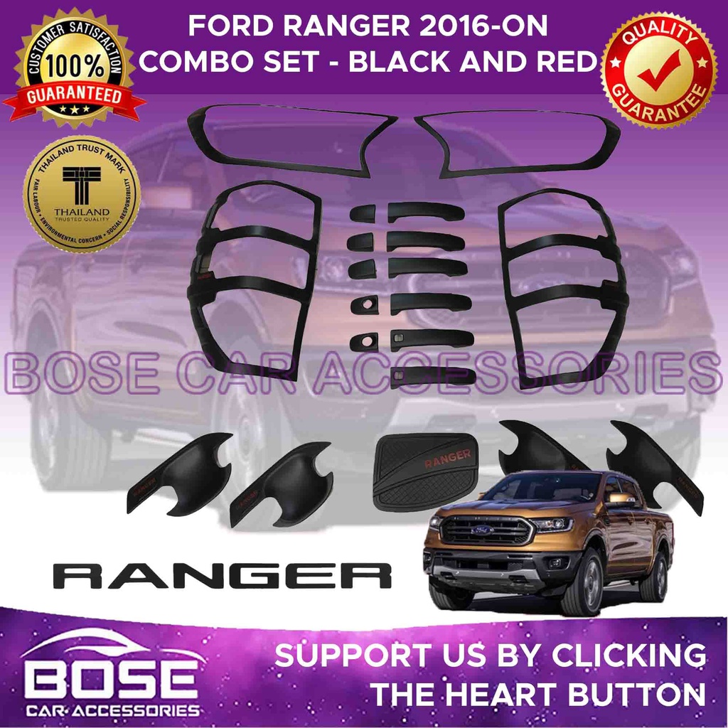 Ford Ranger 2016 - 2021 Black with Red Ranger Accessories Parts ...