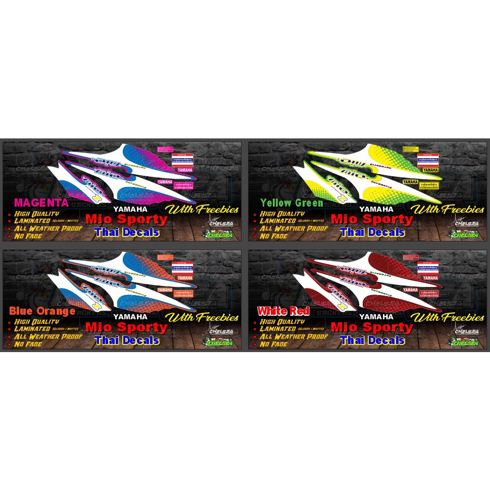 Yamaha Mio Sporty Thai / Mio Z / Mio Amore Decals / Stickers with ...
