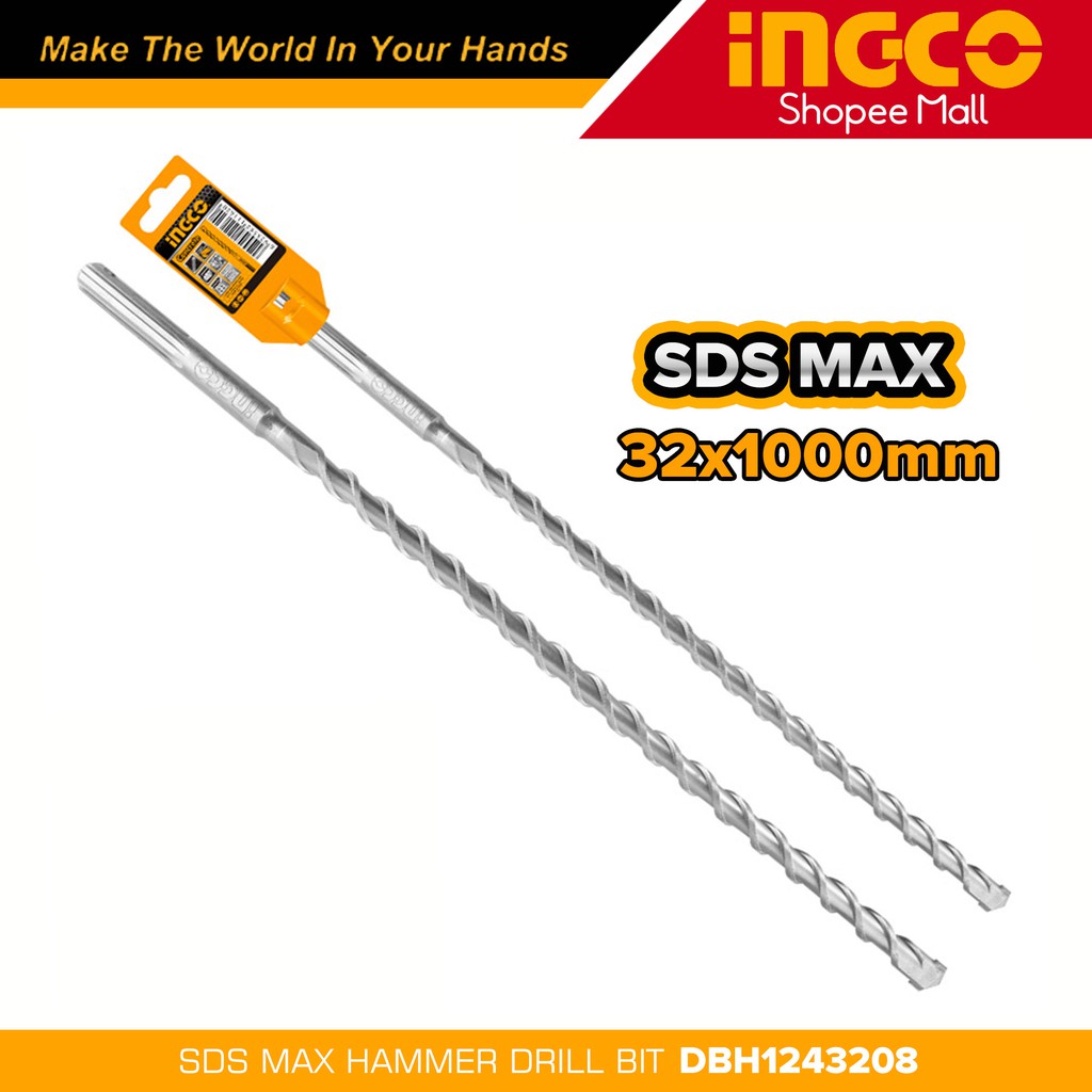 INGCO SDS MAX Masonry Hammer Drill Bit 540MM-1000MM Single Flute ...