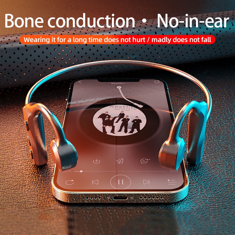 K69 Bone Conduction On-Ear Wireless Bluetooth Earphones Smart Touch ...
