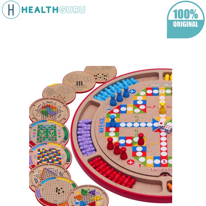 HealthGuru Multi-functional Chess Children Wooden Checkers Aeroplane ...