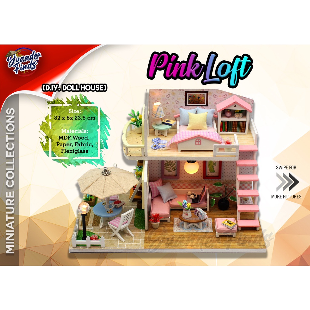 1:24 DIY Doll Miniature Mini House Kit 3D Small Houses Mini Furniture ...
