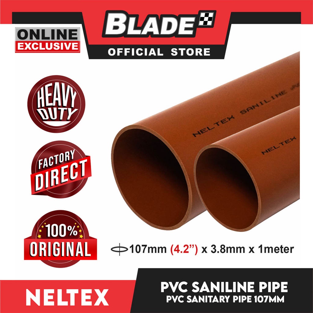 Neltex Saniline PVC Sanitary Pipes 107mm (4'') x 1meter | Shopee ...