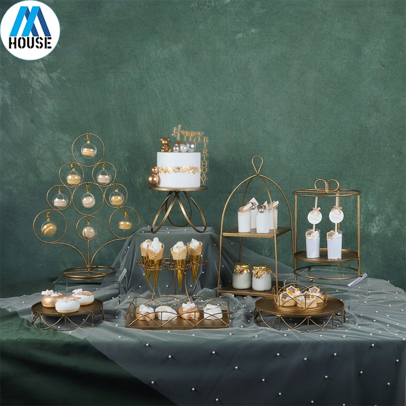 European-Style Golden European-Style Dessert Stand Cake Stand Cupcake ...