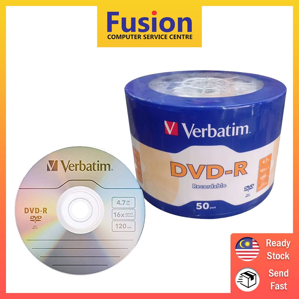 VERBATIM DATA LIFE DVD-R EXTRA PROTECTION 4.7 GB 120 MIN 16X Blank Disc Recordable Burnable DVD ...