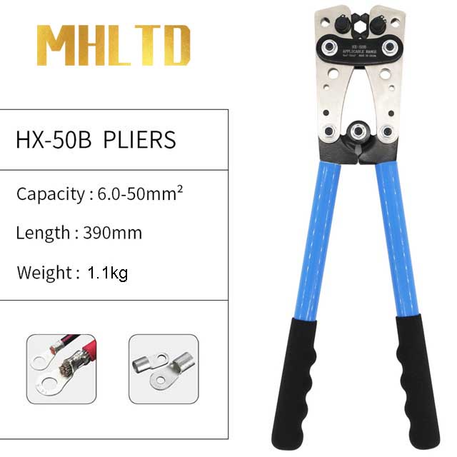 HX-50B Plug Crimp Crimping Tool Battery Cable Lug Hex Terminal Crimper ...