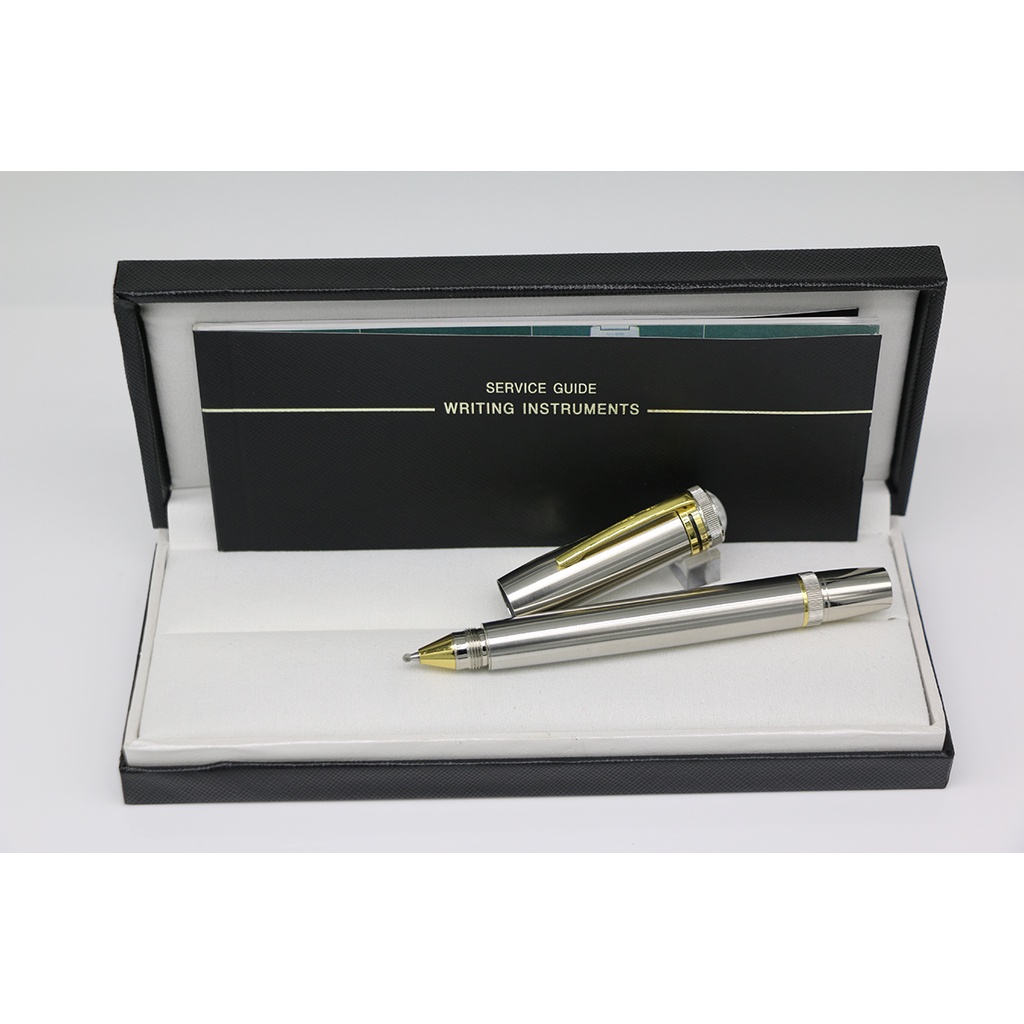 Mont 1912 Roller Pen Luxury Metal Silver body with Gold Trim Stationery ...