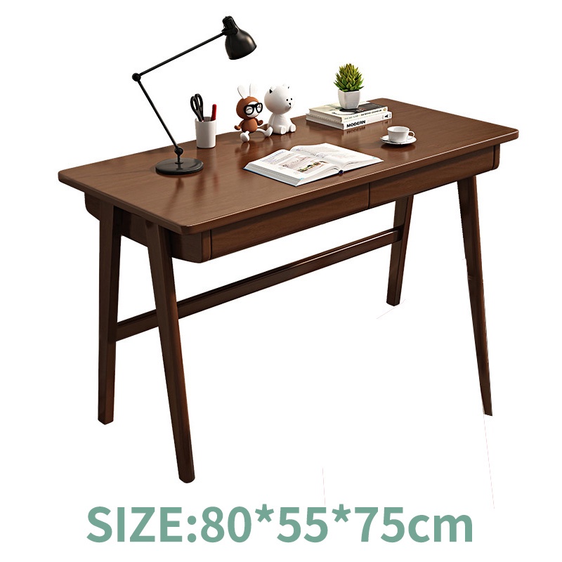 Solid Wood Computer Table Study Desk Home Office Desktop Working Table With Drawer | Shopee ...