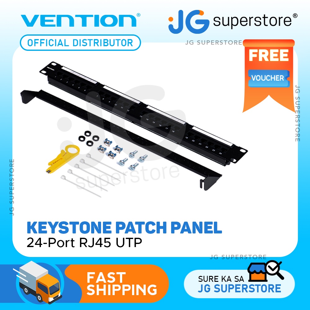 [CLEARANCE] Vention CAT5E / CAT6 UTP RJ45 24-Port Keystone Patch Panel ...