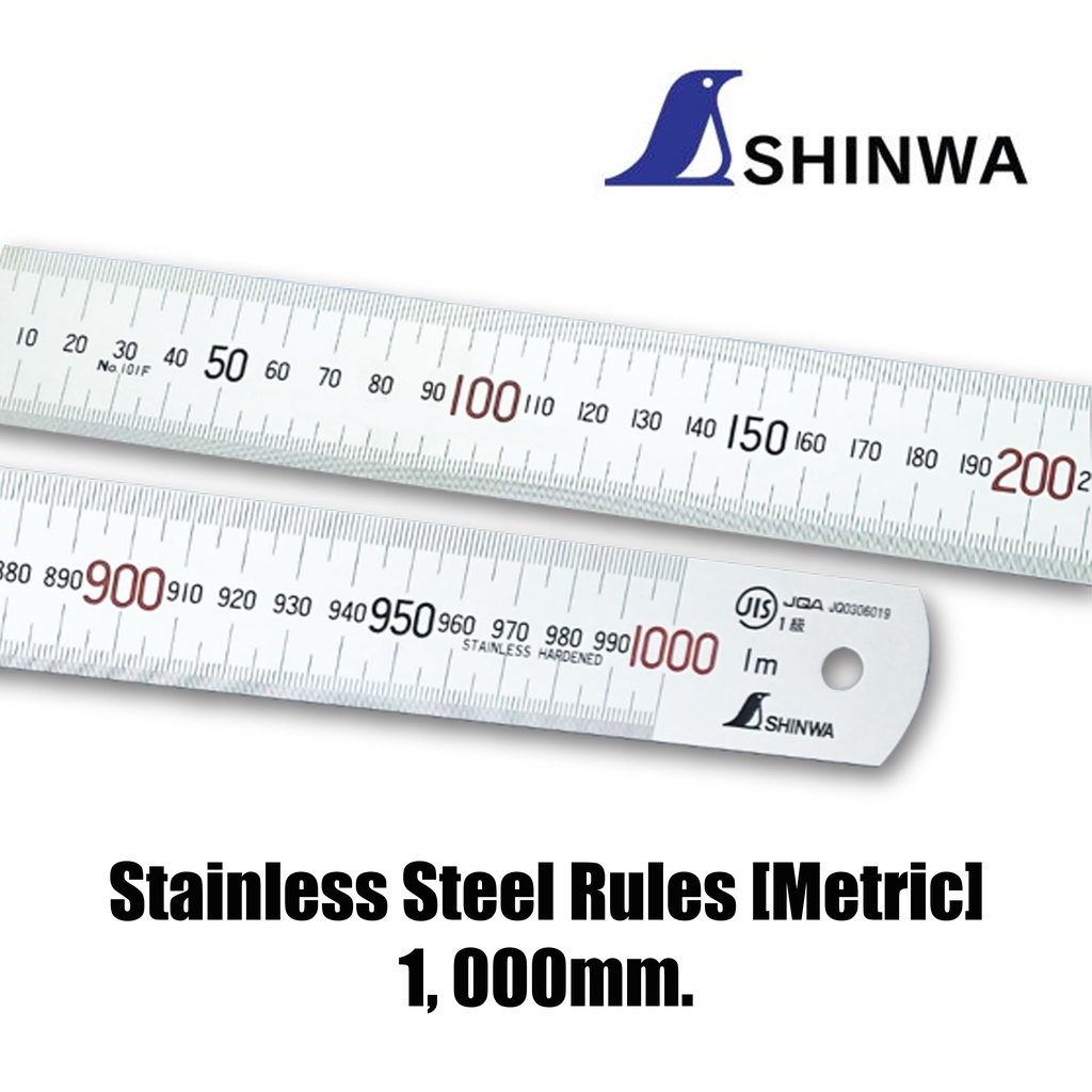 SHINWA Stainless Steel Ruler 1 000mm/Stainless 1 000mm (H-101F) | Shopee Philippines