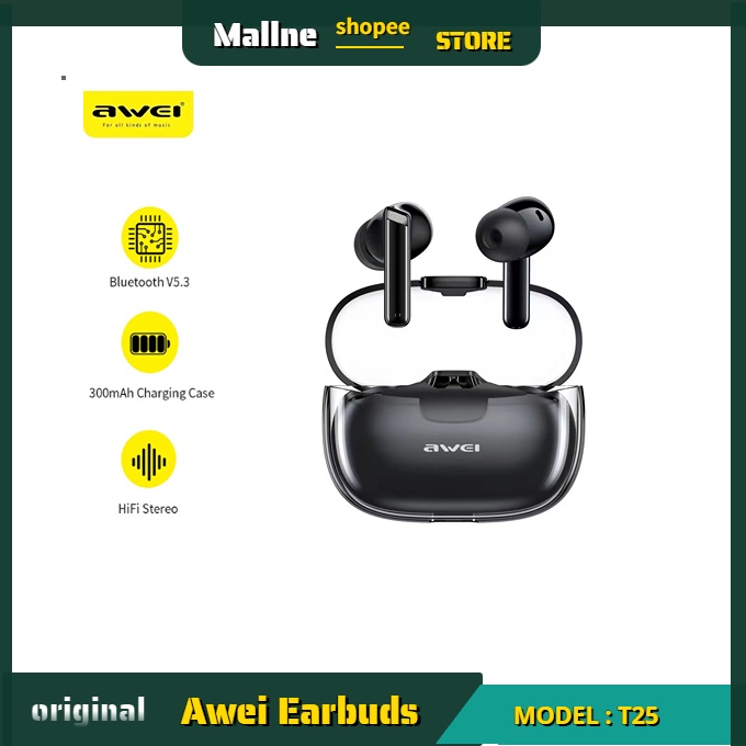 Awei T52 Wireless Eerphones DNS Stereo Gaming Headset with Mic ...