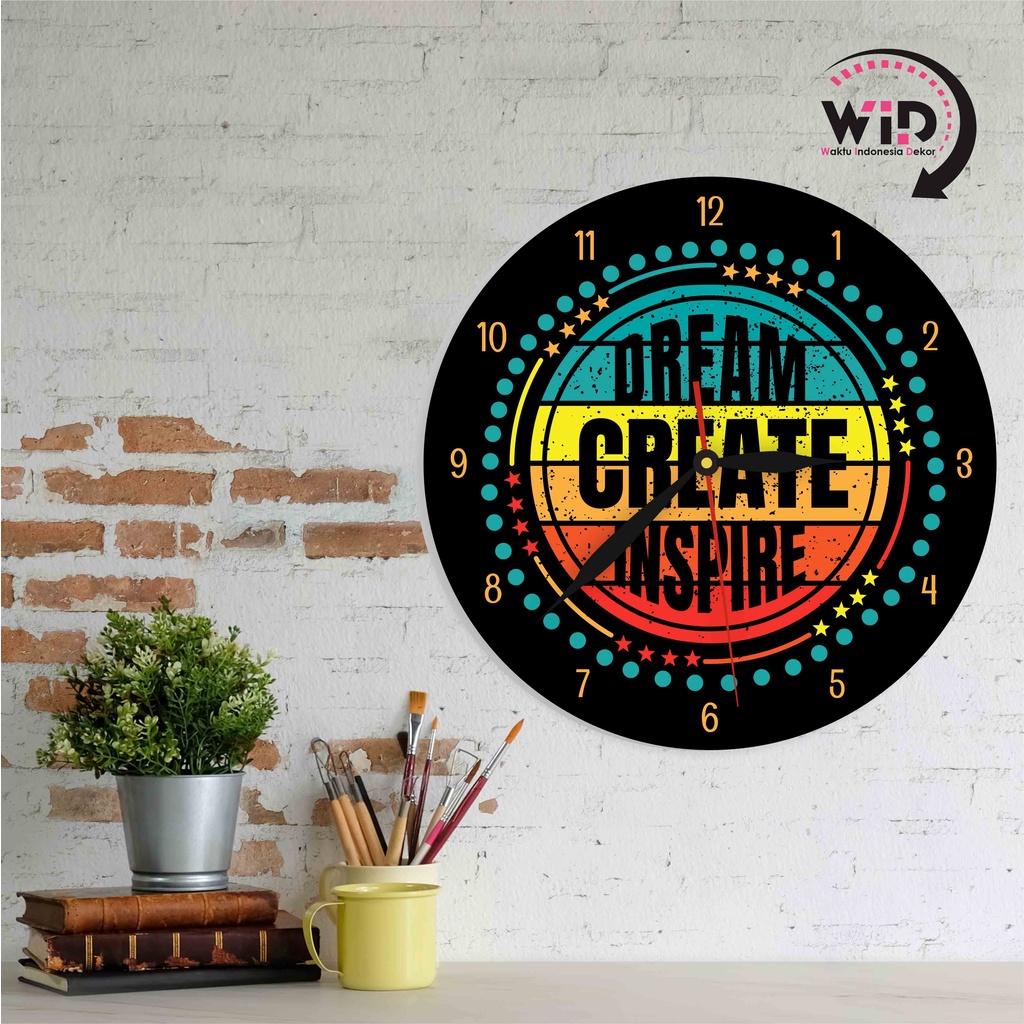 Retro Motivation Quotes Wall Clock Minimalist Home Decor Modern Art ...