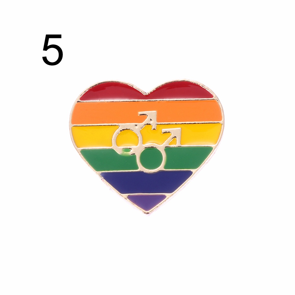 Pride Rainbow Gay Pins Flag Tinplate Badge Support Gay Lesbian Bisexual