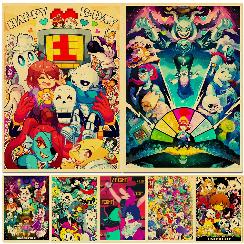 Vintage Game Undertale Kraft paper Poster Home Decal Art Painting Funny ...