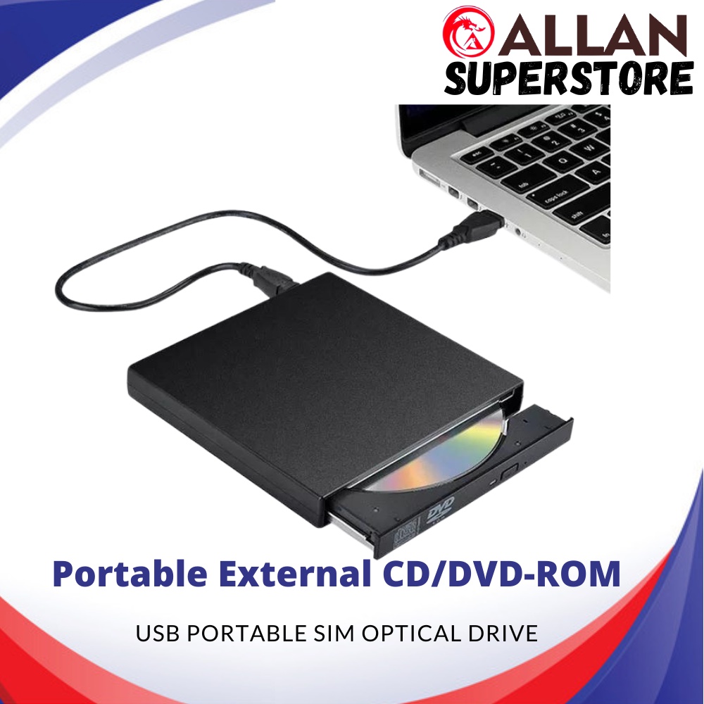 Allan Superstore External DVD ROM Optical Drive USB 2.0 CD/DVD-ROM CD ...