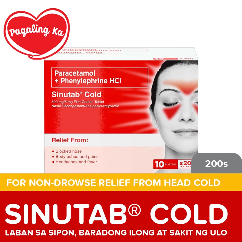 Sinutab Cold Tablets 200s | Shopee Philippines