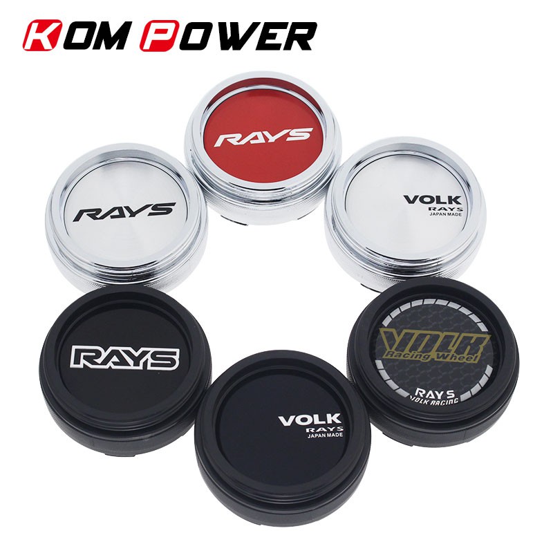 4pcs 60/56mm clip JDM Racing RAYS center cap black & chrome wheel ...