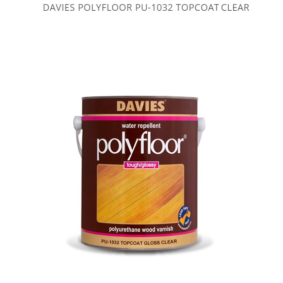 Davies PolyFloor Polyurethane Paint Gallon / 4 Liter With Hardener PU-1032 Topcoat Gloss Clear ...