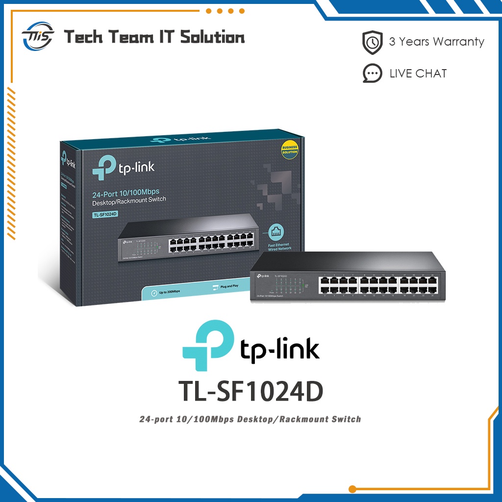 TP-Link TL-SF1024D (24-port 10/100Mbps Desktop/Rackmount Switch ...
