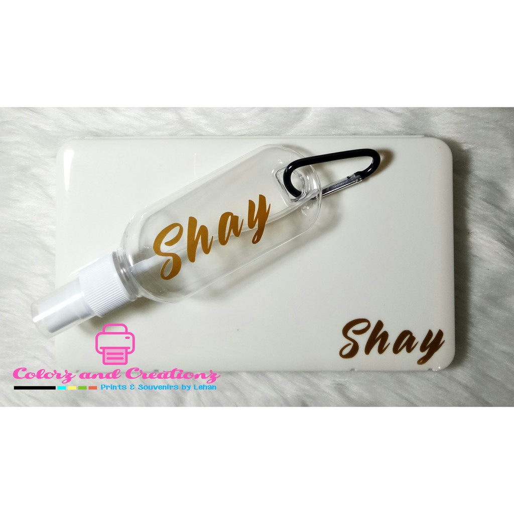 Personalized Alcohol Spray Bottle & Face Mask Case (Set of White Case ...