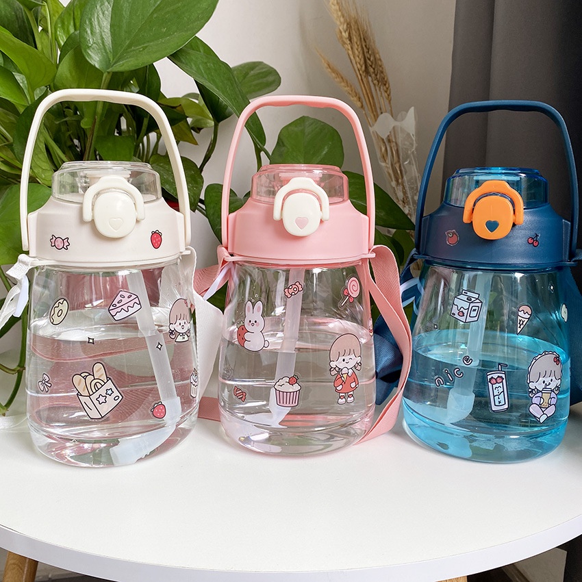 1300ml Set Water Bottle Cup Female Summer Large Capacity Influencer ...