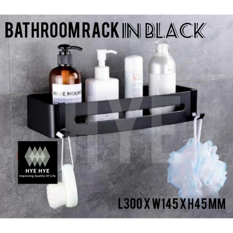 HORSEMEN SUS304 HEAVY DUTY BLACK BATHROOM RACK/ RACK SHAMPOO/RAK DAPUR ...