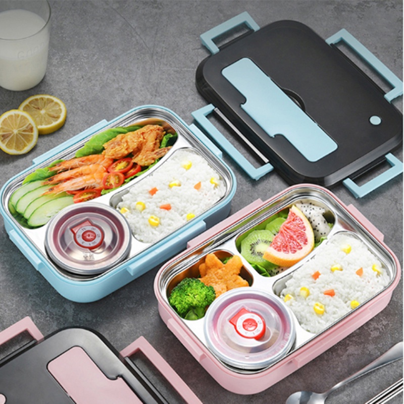 304 Stainless Steel Lunch Box With Soup Bowl Leak-Proof Bento Box ...