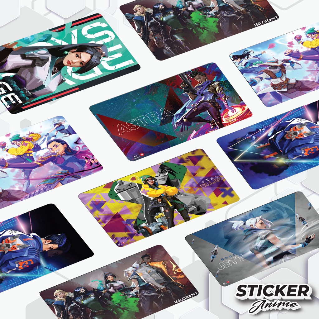 Sticker Anime Valorant Games Shooting CS Stiker Card Cover Touch n Go ...