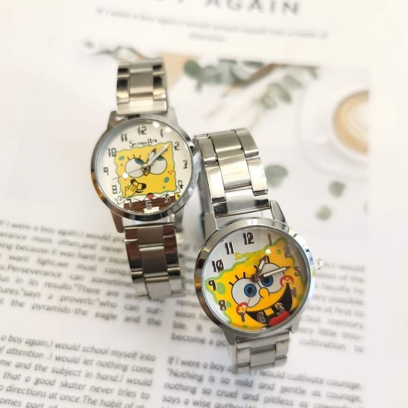 Spongebob Watch for Adults Kids Teens Stainless Steel Quartz Analog ...