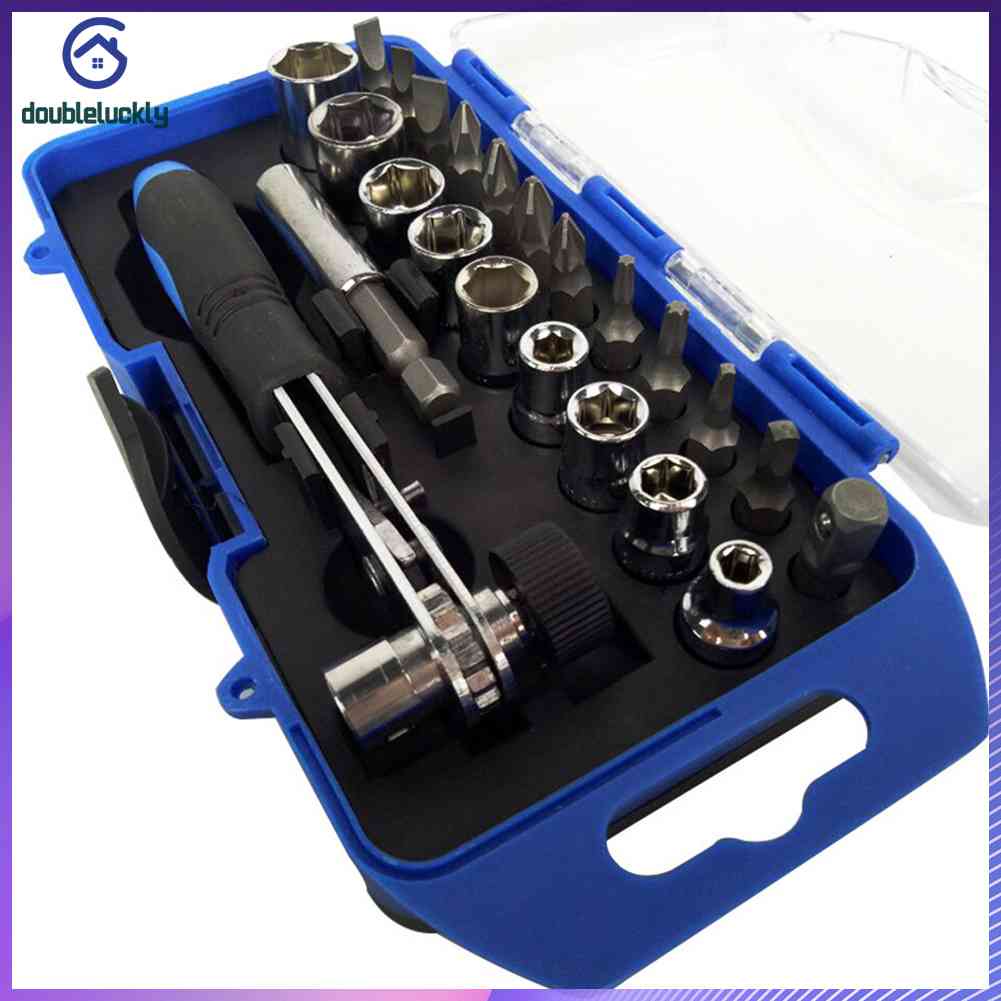 Professional Car Repair 23 Piece Socket Screwdriver Set Ratchet Wrench ...