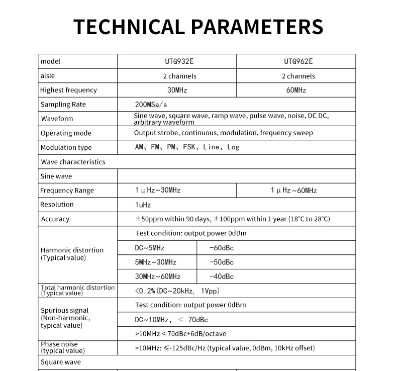Uni T Utg932e Utg962e Functionarbitrary Waveform Generator Dds Support Frequency Sweep Output 