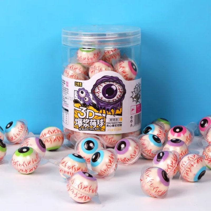 eyeball gummy ball with fruit jam 30pcs/jar halloween gummy candy trick ...