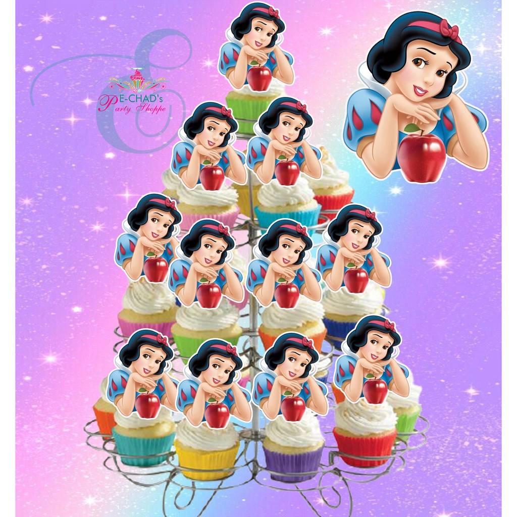 Snow White Theme Cupcake Toppers 12pcs./pack | Shopee Philippines