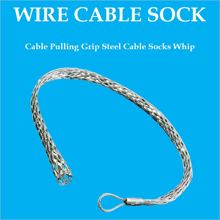 Electric Wire Rope Sock Cable Stick Pulling Grip Steel Cable Socks ...
