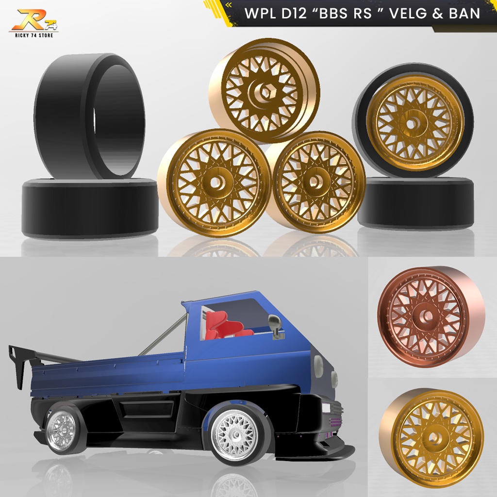 Wpl D12 BBS RS Wheel Rims and Tires 1 Set - RC Drift 3D Print | Shopee ...