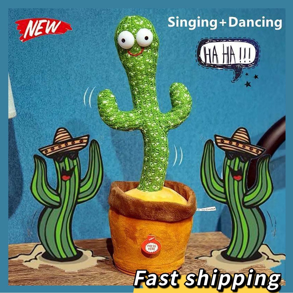 Dancing Cactus Plush Toys Squeaking Cute Early Childhood Education Baby ...