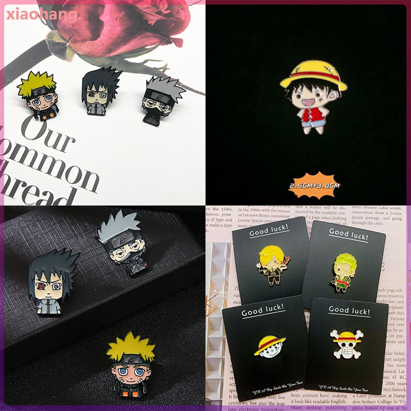 Anime NARUTO Role Lapel Brooch Pins Jewelry ONE PIECE Cute Luffy Zoro ...