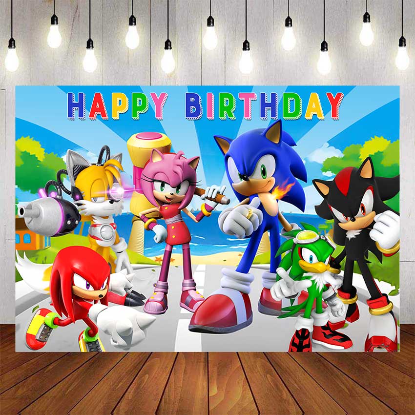 Sonic Friends Birthday Backdrop For Photography Baby Shower Kids ...