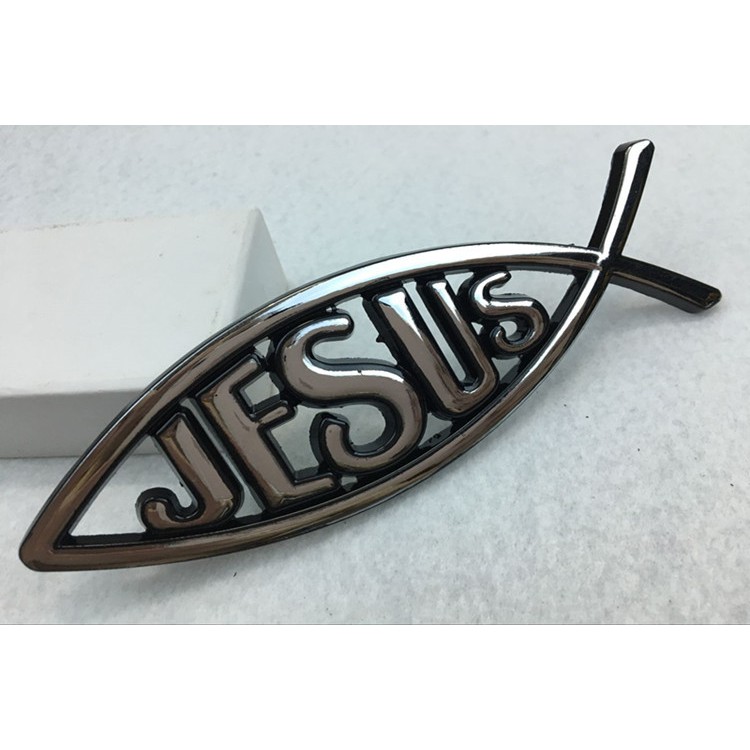 1X Metal Jesus Fish Logo Car Body Emblem Badge Sticker Decal Xmas ...