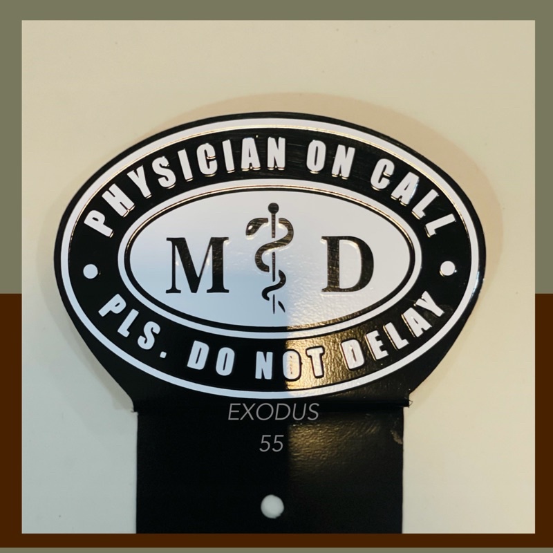 Doctor MD Physician On Call Car VIP Emblem The Staff of Asclepius Logo ...