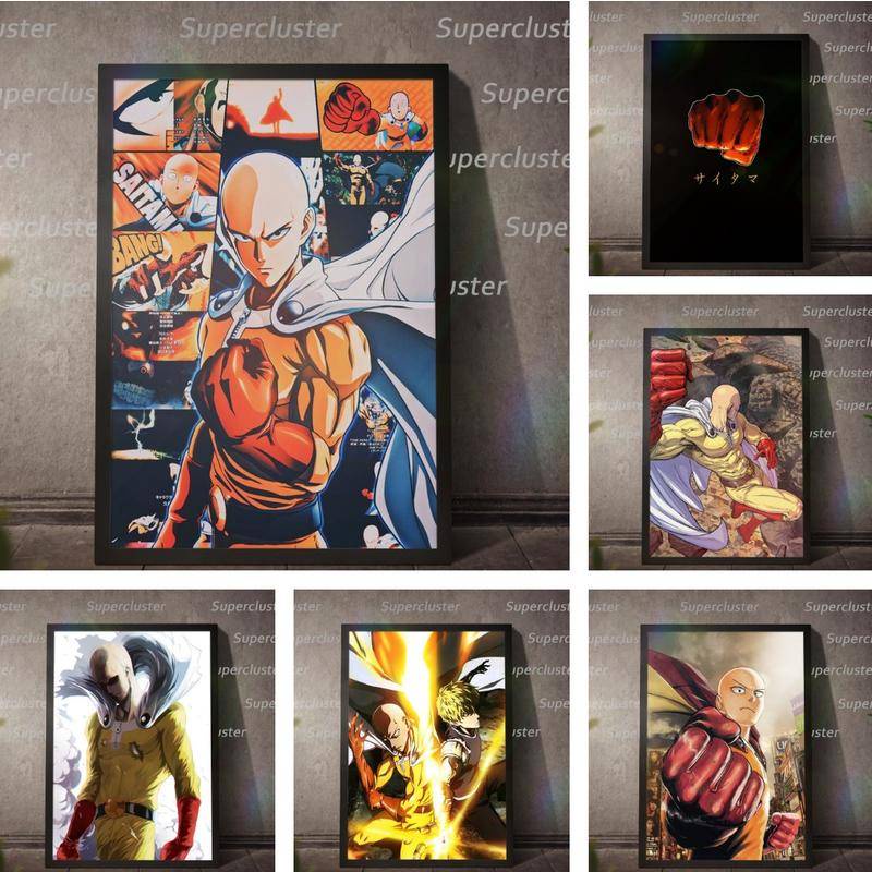 One Punch man Canvas Saitama Anime Painting Poster Wall Print Pictures ...