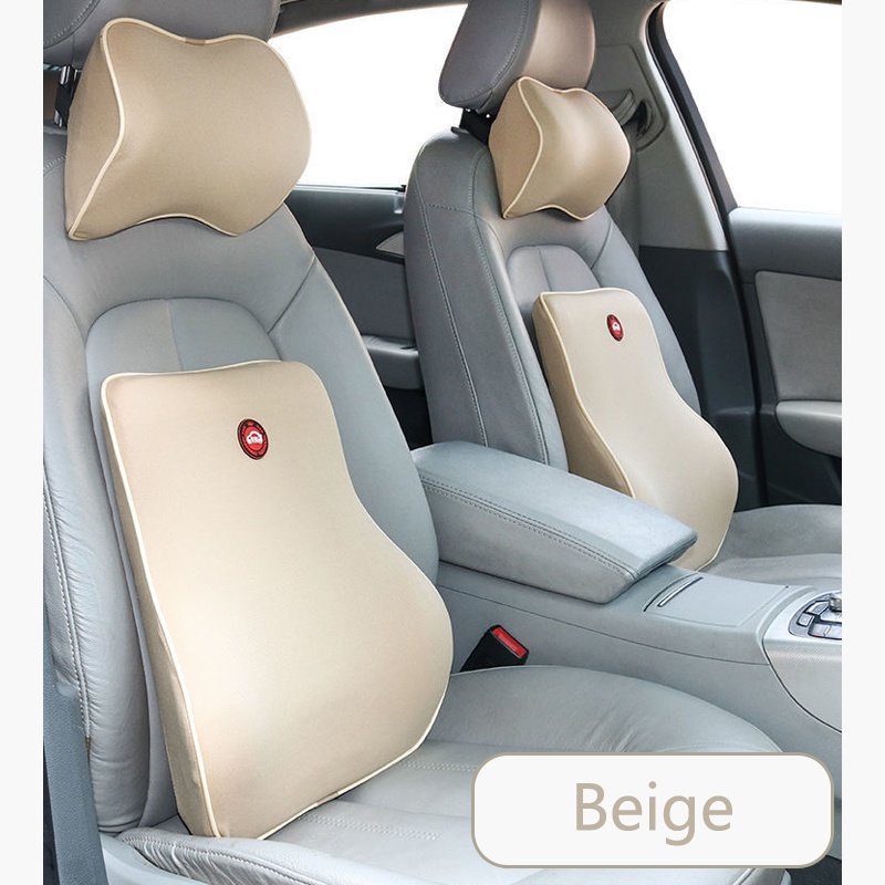 New Car Back Cushion Car Memory Foam Headrest Lumbar Support Backrest ...