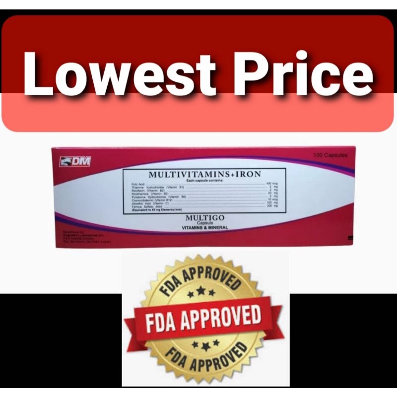 MULTIGO Multivitamins + Iron. FDA approved. Expires 2023 | Shopee ...