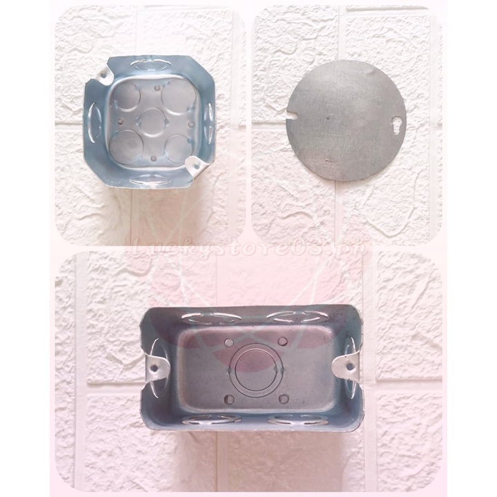 Metal Junction Box 4 x 4 or Utility Box 4 x 2 WITH SCREW | Shopee ...