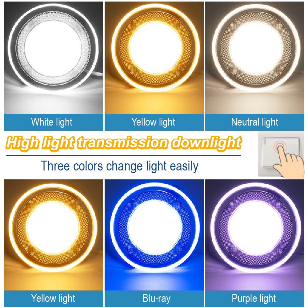 NOCNEX Tri Color LED Pin Light Ultra-Thin Downlight Ceiling Light 5W 2. ...