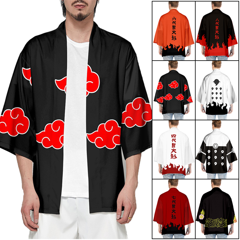Naruto Shirt Anime Cosplay 3D Printed Outwear Unisex Kimono Haori ...
