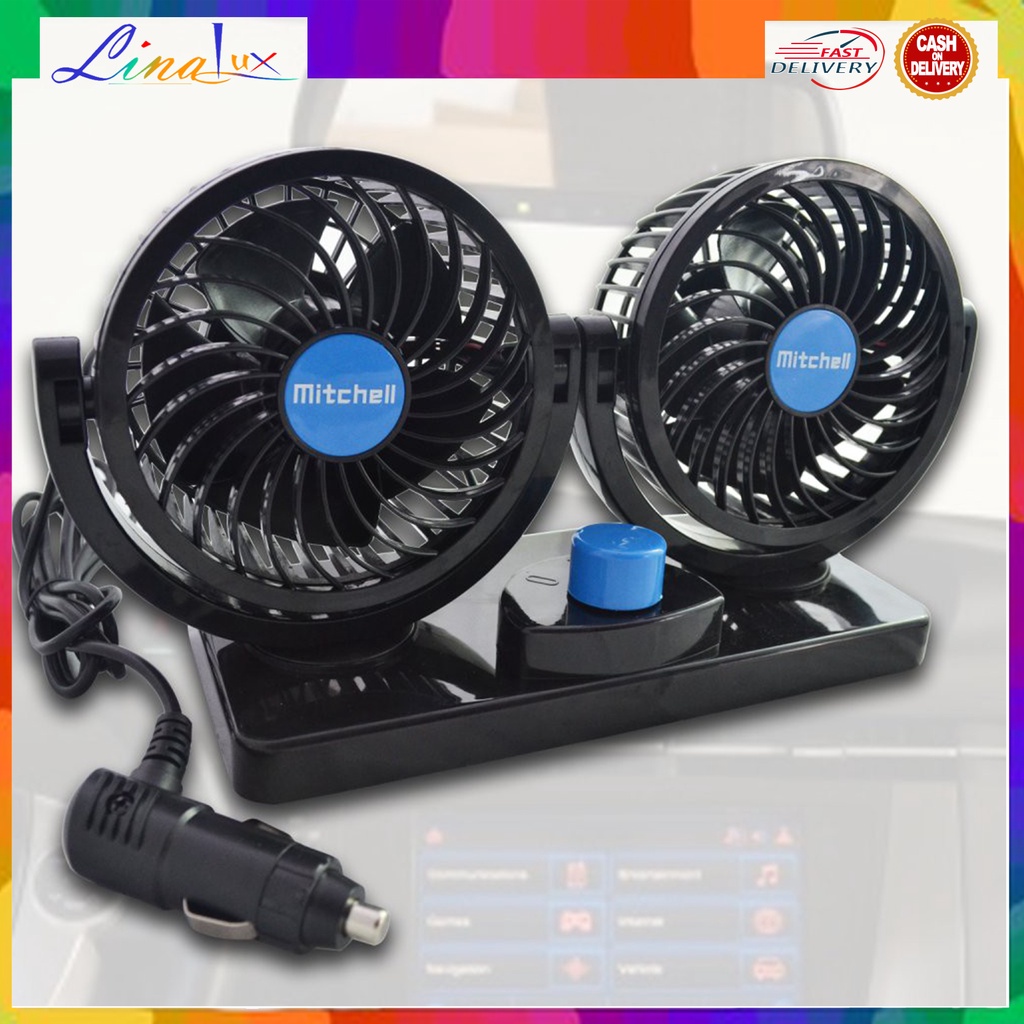 MITCHELL Double-Headed Vehicle Fan (12V) | Shopee Philippines